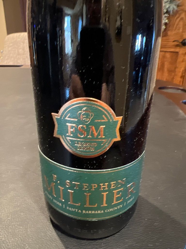 2021 F. Stephen Millier Pinot Noir FSM Legend Series, USA, California ...