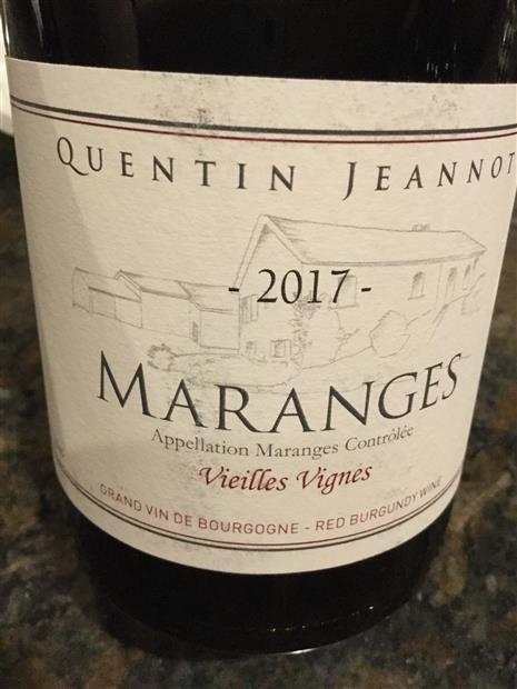 2017 Quentin Jeannot Maranges Vieille Vigne, France, Burgundy, Côte de ...