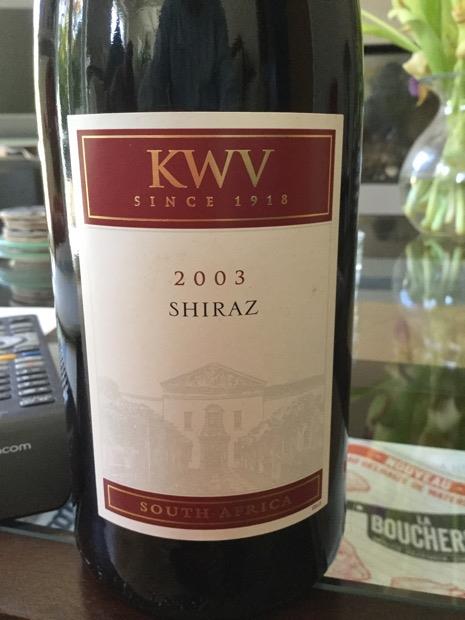 2015 KWV Shiraz, South Africa, Coastal Region - CellarTracker