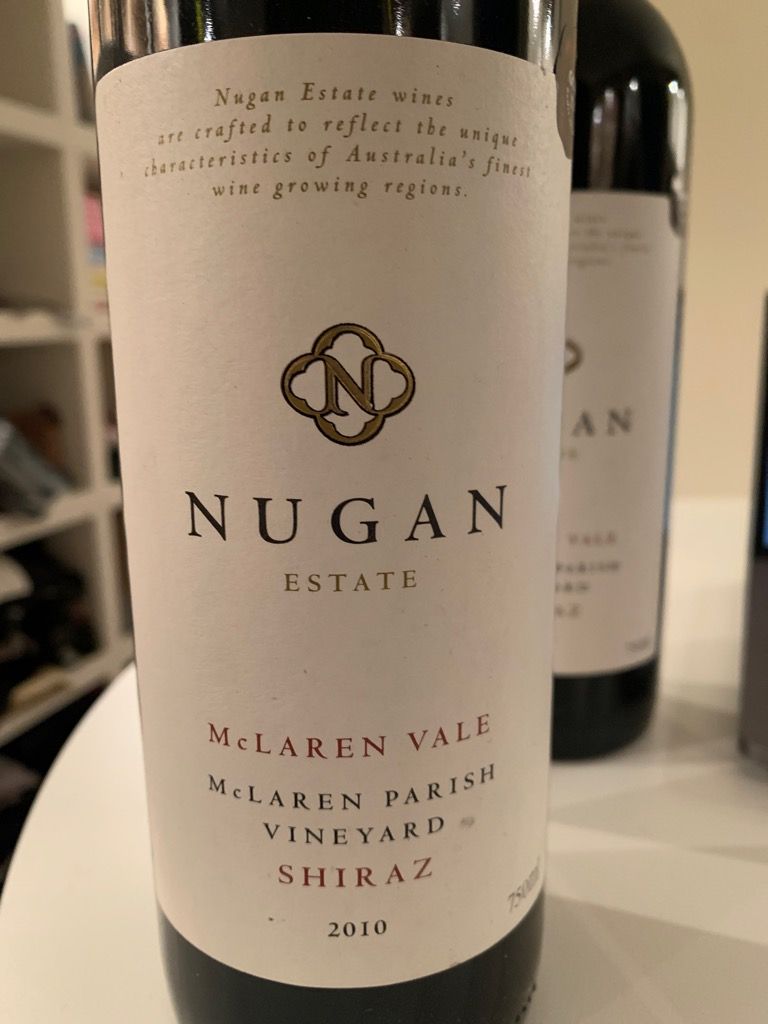 2010 Nugan Estate Shiraz McLaren Parish Vineyard, Australia, South ...