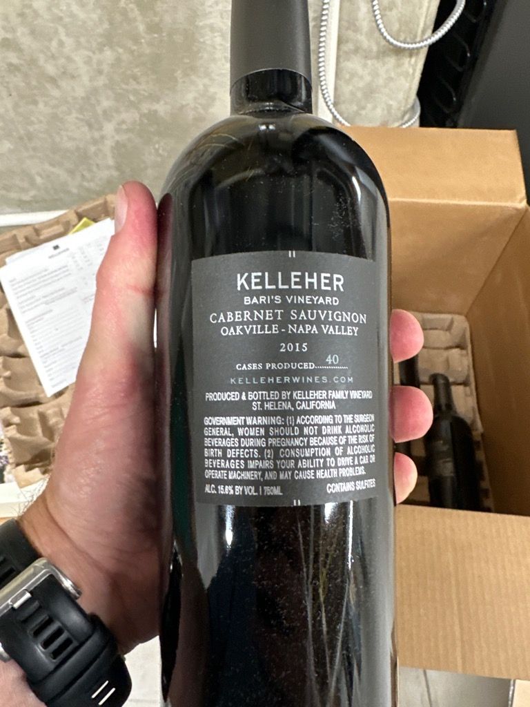 2015 Kelleher Family Vineyards Cabernet Sauvignon Bari, USA, California ...