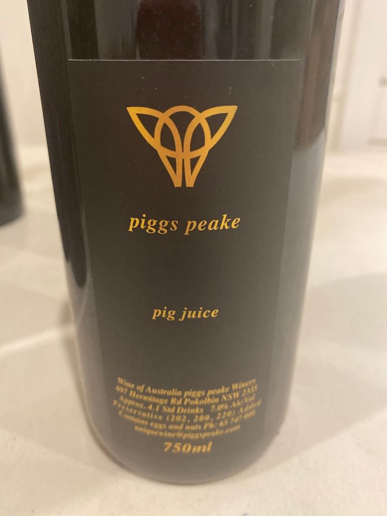 2022 Piggs Peake Shiraz Pig Juice, Australia, New South Wales ...