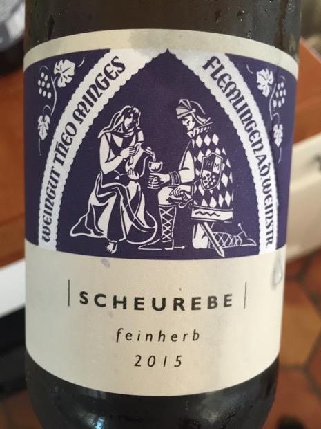 2016 Theo Minges Scheurebe QbA feinherb, Germany, Pfalz - CellarTracker