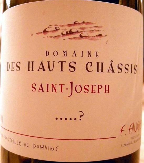 2014 Domaine Des Hauts Chassis St. Joseph, France, Rhône, Northern ...