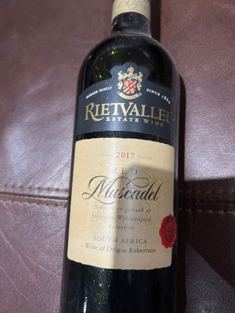 2017 Rietvallei Estate Wine Muscadel 1908, South Africa, Breede River ...