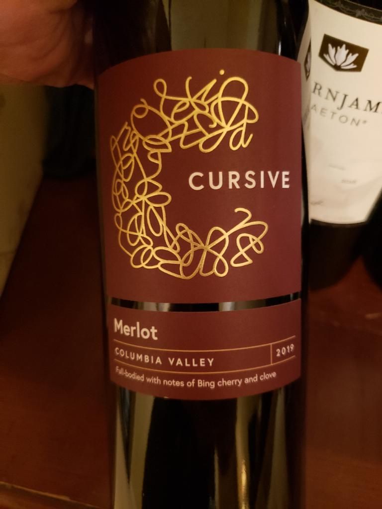 2019 Cursive Merlot, USA, Washington, Columbia Valley - CellarTracker