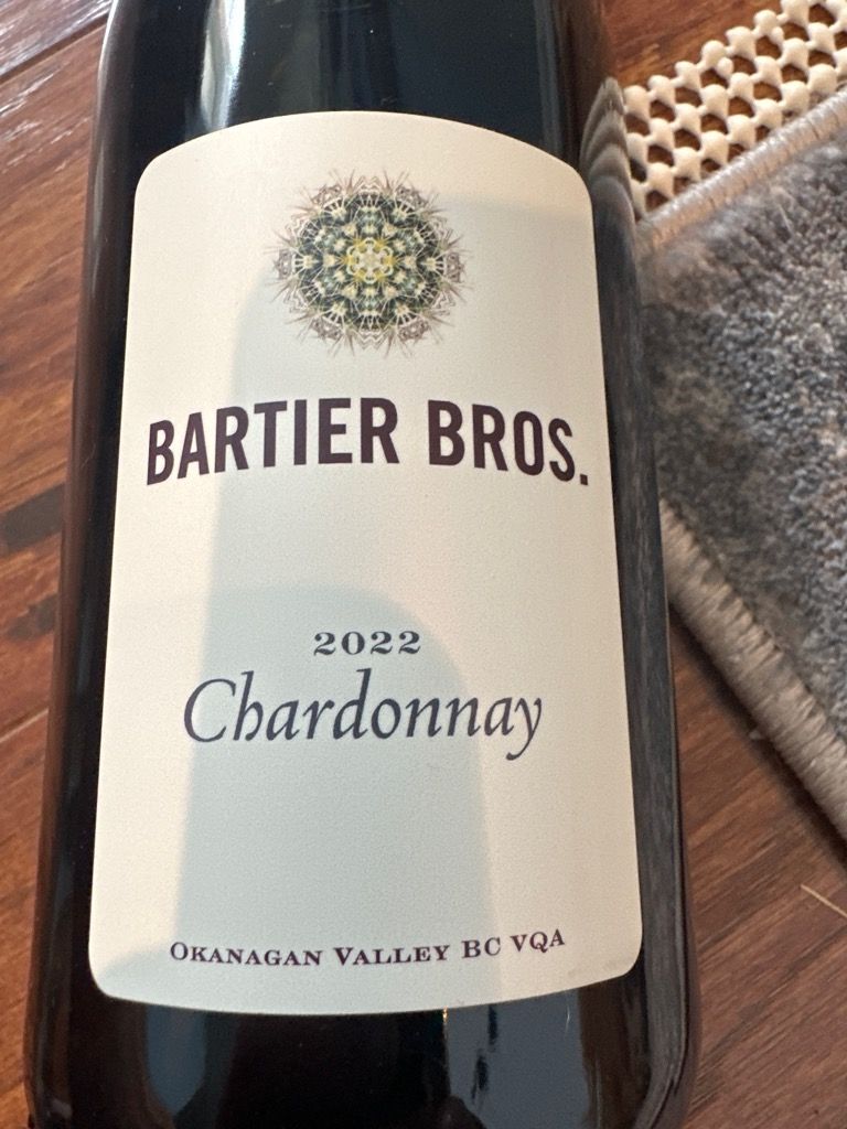 2022 Bartier Bros. Chardonnay, Canada, British Columbia, Okanagan ...