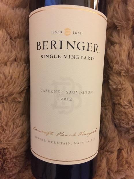 2014 Beringer Vineyards Cabernet Sauvignon Bancroft Ranch, USA ...