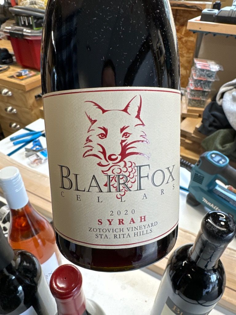 2021 Blair Fox Syrah Zotovich Vineyard, USA, California, Central Coast ...