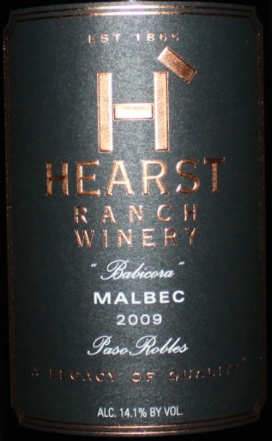 2009 Hearst Ranch Winery Malbec Babicora, USA, California, Central ...