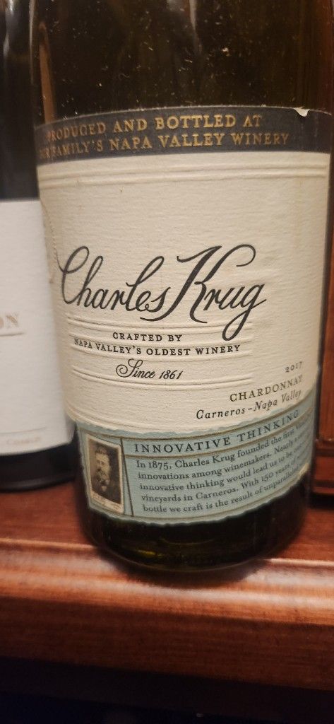 2017 Charles Krug Winery (Peter Mondavi Family) Chardonnay, USA ...