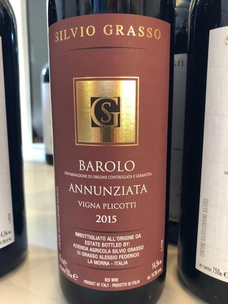 2015 Silvio Grasso Barolo Annunziata Vigna Plicotti, Italy, Piedmont ...