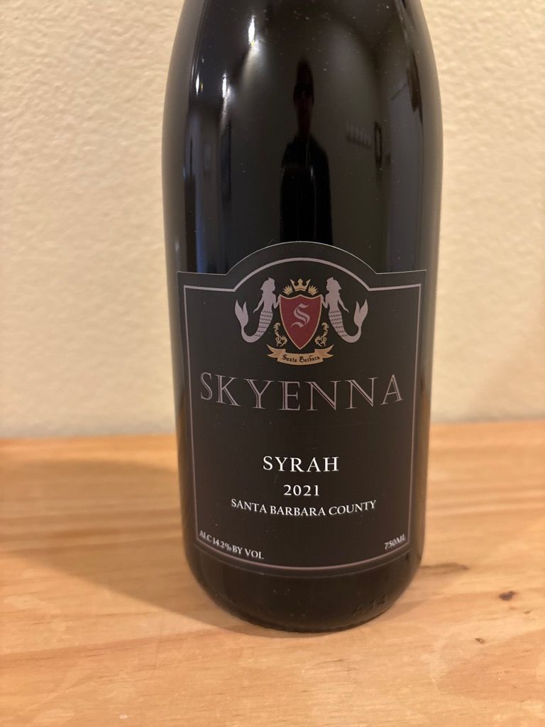 2022 Skyenna Syrah, USA, California, Central Coast, Santa Barbara ...