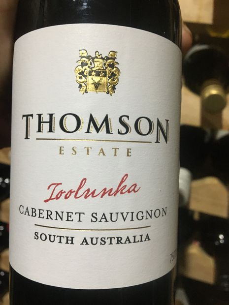 2018 Thomson Estate Cabernet Sauvignon Toolunka, Australia, South ...