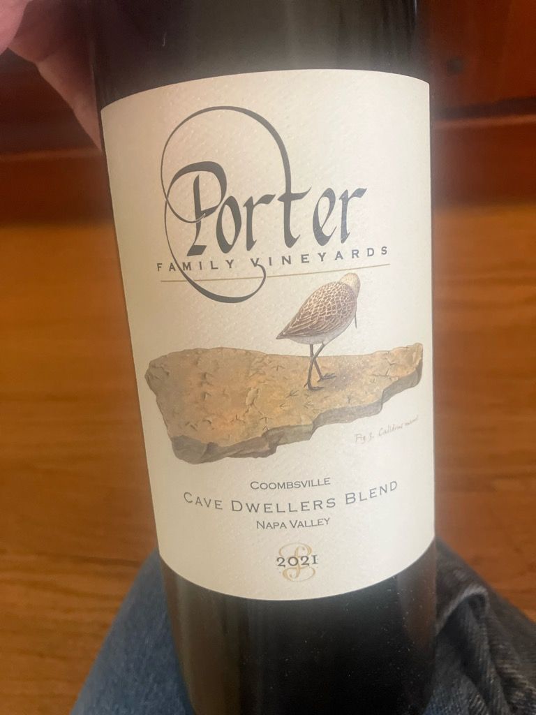 2021 Porter Family Vineyards Cave Dwellers Blend Coombsville, USA ...