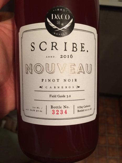 2016 Scribe Pinot Noir Nouveau, USA, California, Napa / Sonoma ...