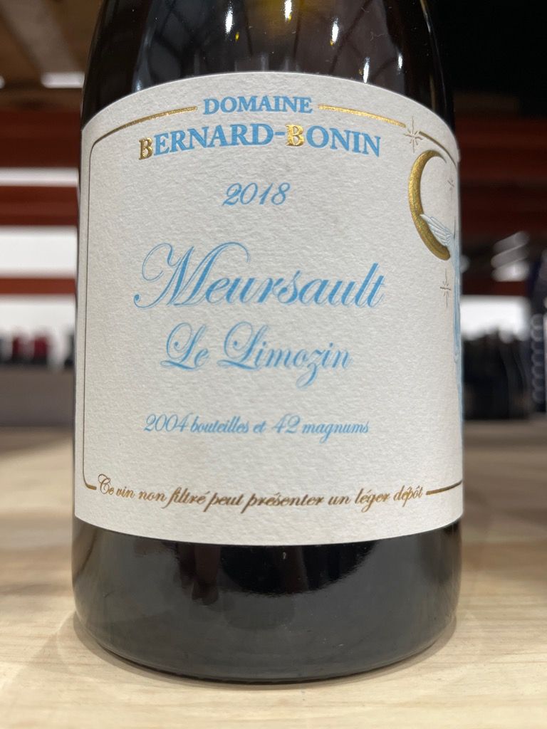 2018 Domaine Bernard-Bonin Meursault Le Limozin, France, Burgundy, Côte ...