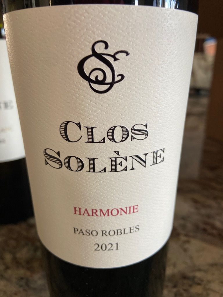 2021 Clos Solène Harmonie, USA, California, Central Coast, Paso Robles ...