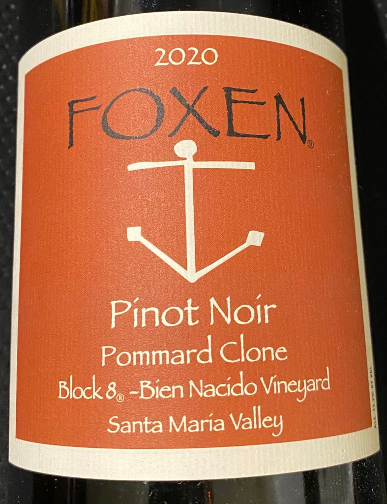 2020 Foxen Pinot Noir Block 8 - Pommard Clone Bien Nacido Vineyard, USA ...