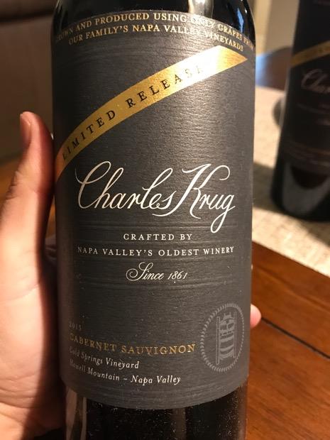 2015 Charles Krug Winery (Peter Mondavi Family) Cabernet Sauvignon ...