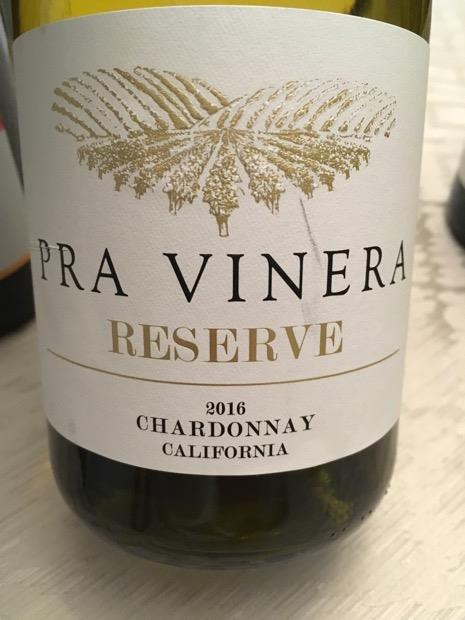 2016 Pra Vinera Chardonnay Reserve, USA, California - CellarTracker
