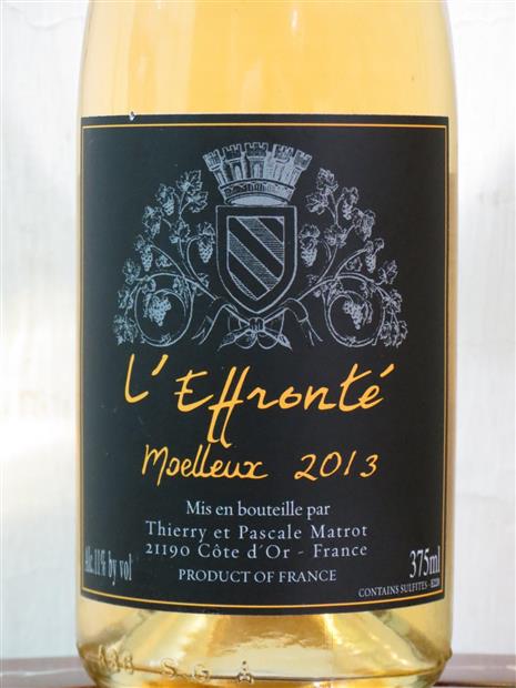2013 Domaine Matrot Bourgogne-Aligoté L'Effronté, France, Burgundy ...