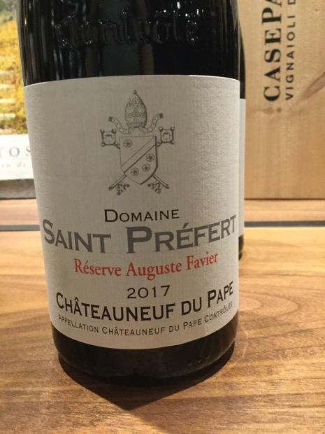 2017 Domaine Saint Préfert Châteauneuf-du-Pape Réserve Auguste Favier ...