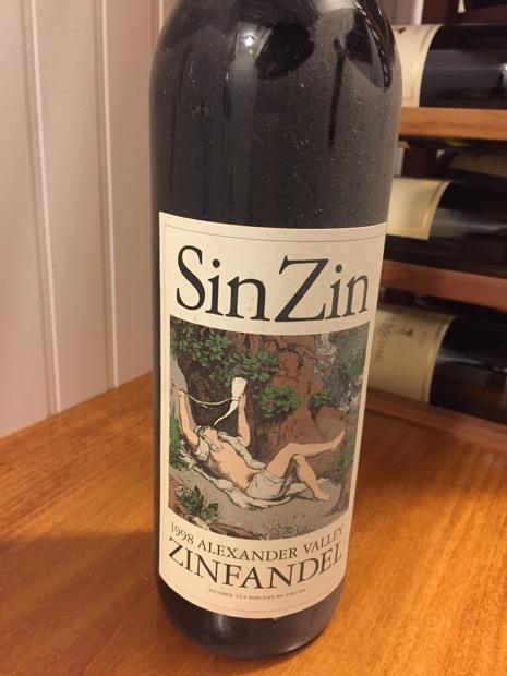 1998 Alexander Valley Vineyards Zinfandel Sin Zin, USA, California ...