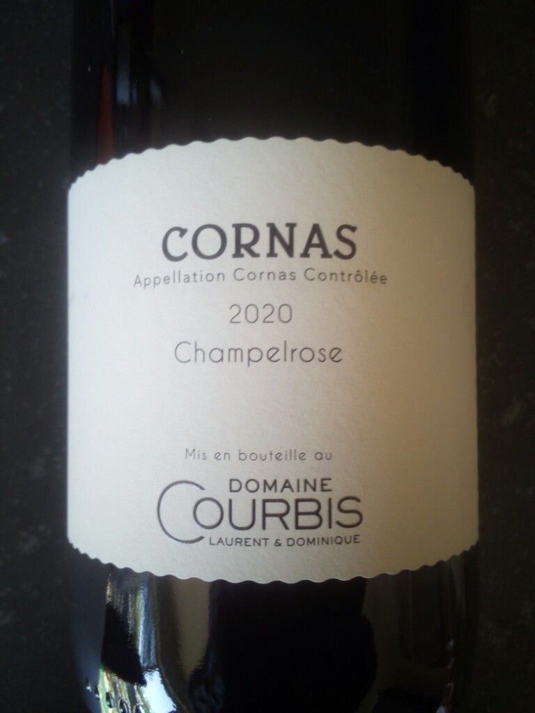 2020 Domaine Courbis Cornas Champelrose, France, Rhône, Northern Rhône ...