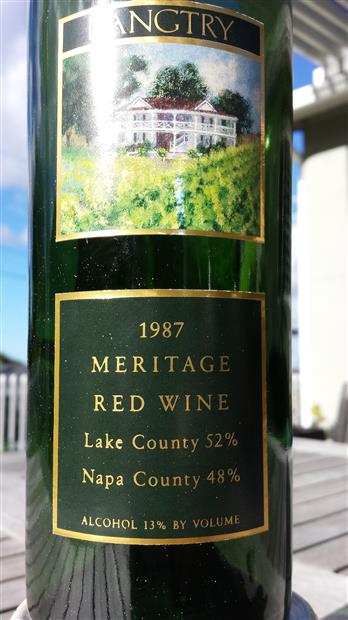 1987 Guenoc Langtry Meritage Red, USA, California, North Coast, Lake ...