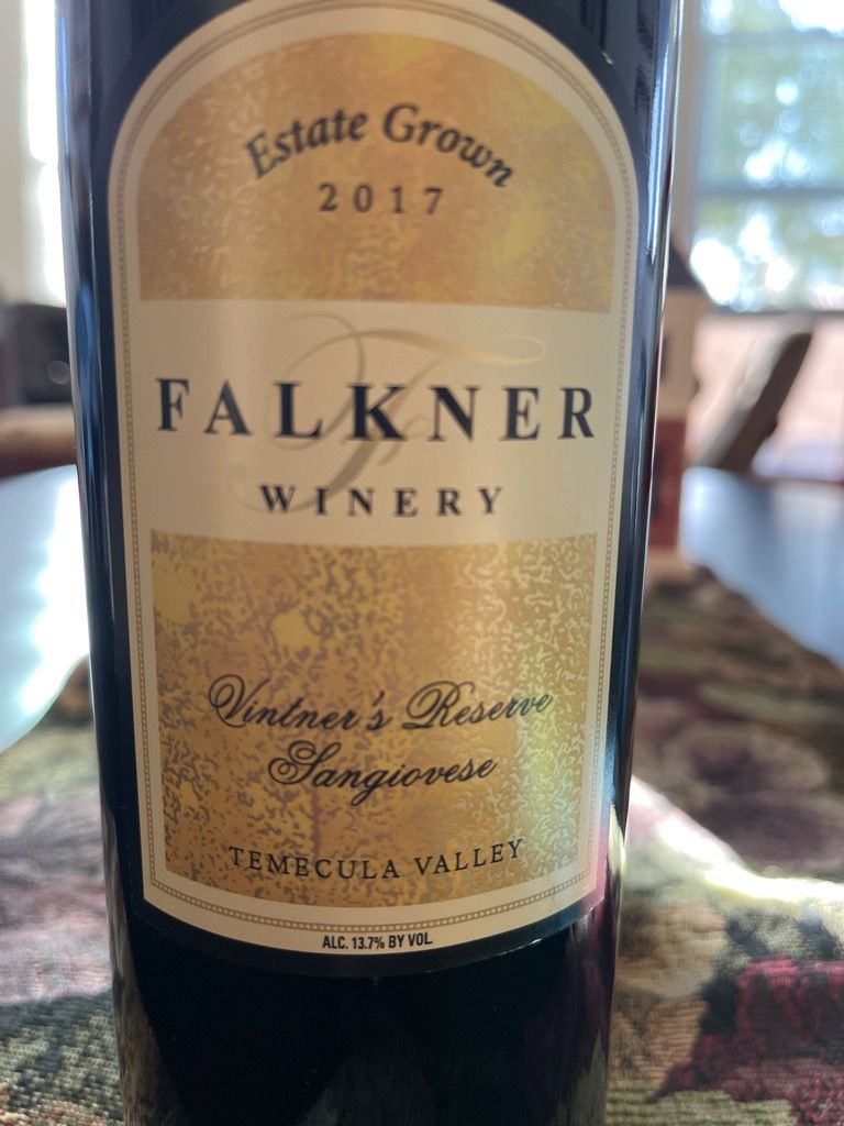2020 Falkner Winery Sangiovese Vintner's Reserve, USA, California ...