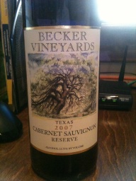 2007 Becker Vineyards Cabernet Sauvignon Reserve, USA, Texas ...