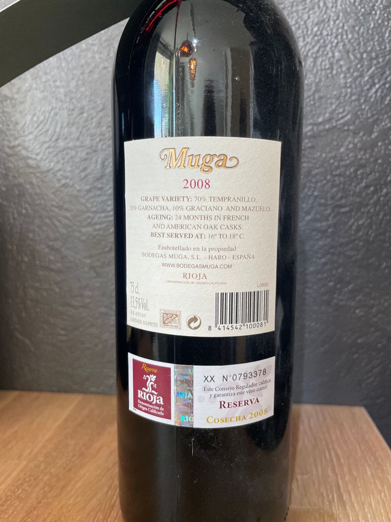 2008 Bodegas Muga Rioja Reserva, Spain, La Rioja, La Rioja Alta, Rioja ...