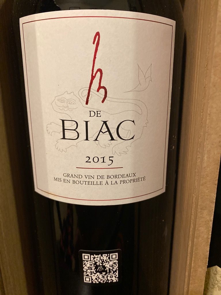 2017 Château Biac B de Biac Cadillac Cotes de Bordeaux, France ...