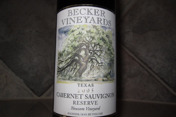 2007 Becker Vineyards Cabernet Sauvignon Reserve Newsom Vineyards, USA ...