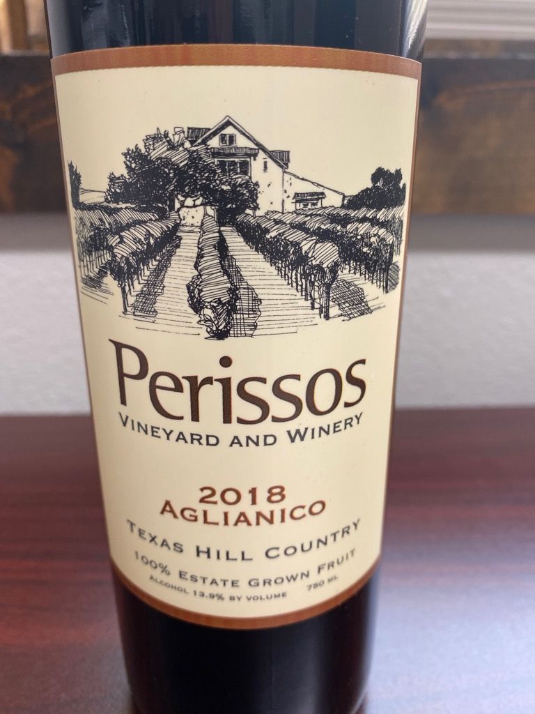 2018 Perissos Vineyard and Winery Aglianico, USA, Texas, Texas Hill ...
