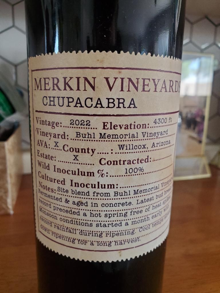 2022 Caduceus Cellars Merkin Vineyards Chupacabra, USA, Arizona ...