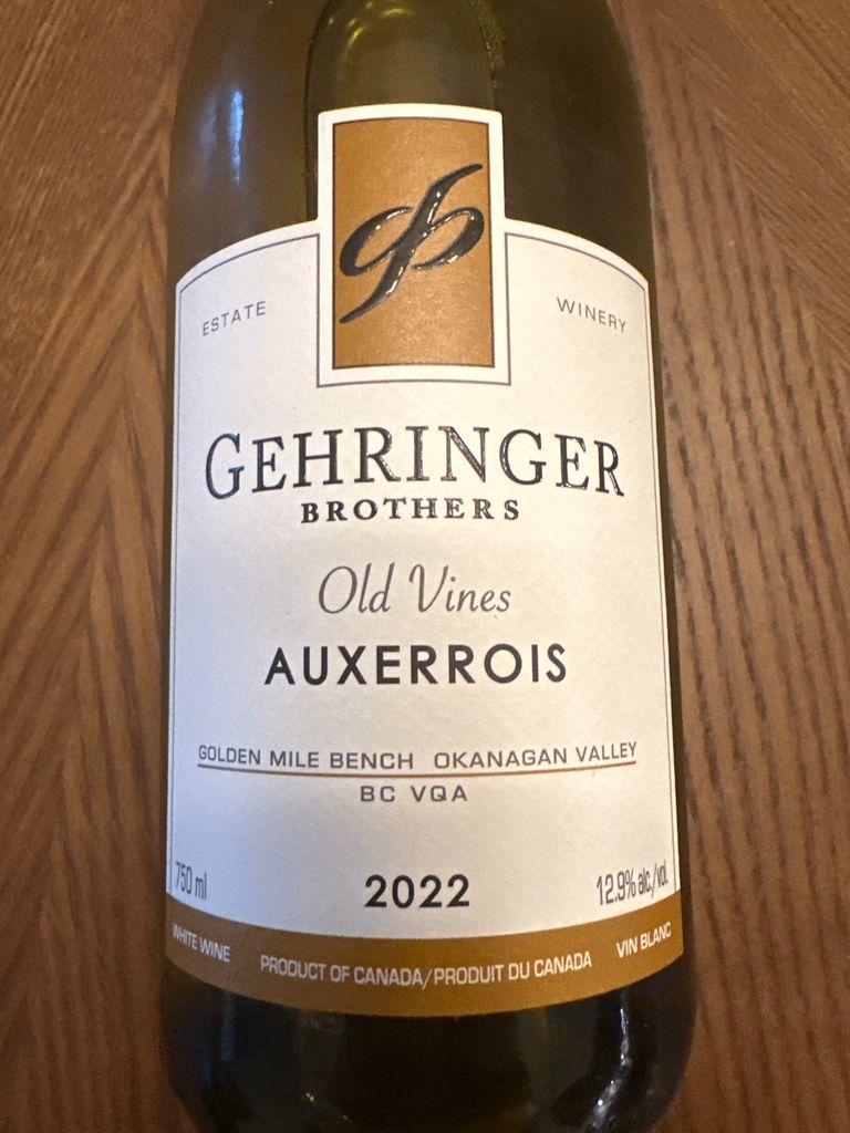 2022 Gehringer Brothers Estate Winery Auxerrois Classic, Canada ...