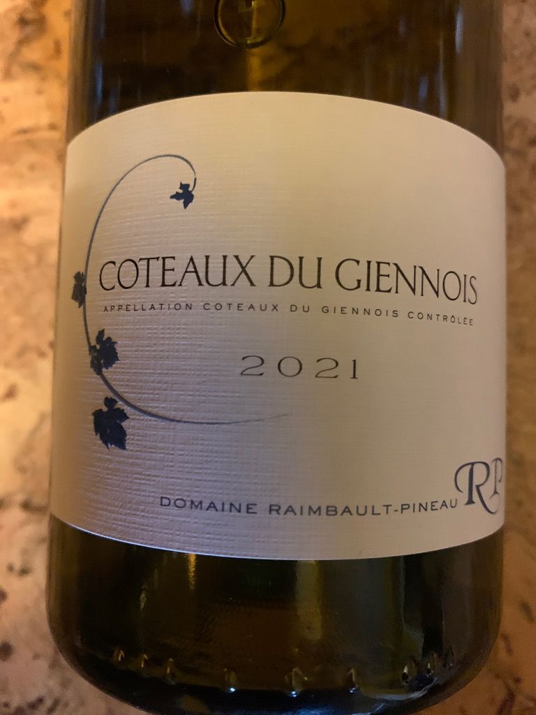 2021 Domaine Raimbault-Pineau Coteaux du Giennois Blanc, France, Loire ...