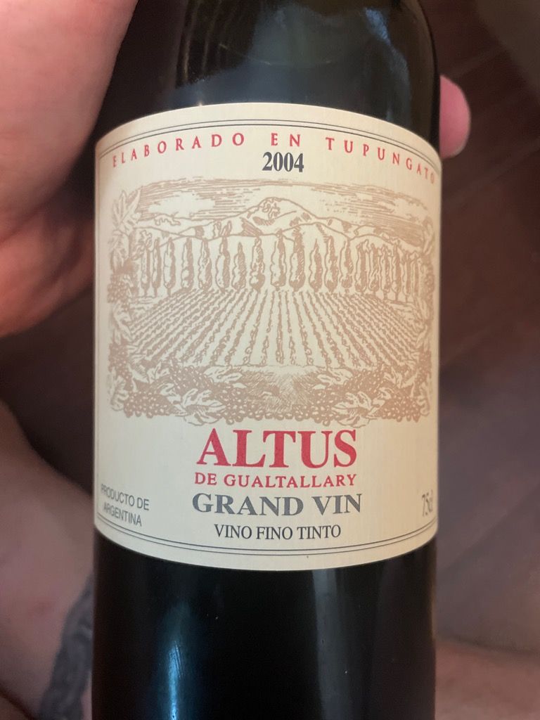 2021 Bodega Altus Gualtallary de Altus, Argentina, Mendoza, Valle de ...