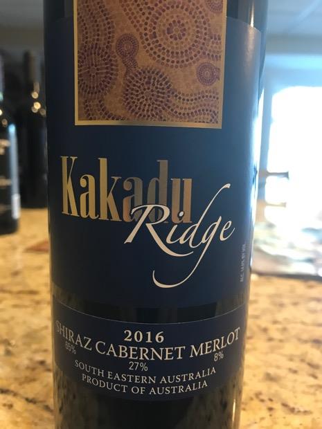 2016 Kakadu Ridge Shiraz Cabernet Merlot, Australia, South Eastern ...