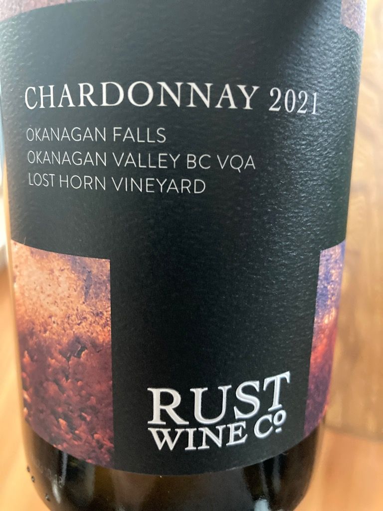 2021 Rust Wine Co Chardonnay, Canada, British Columbia, Okanagan Valley ...