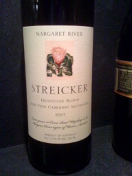 2008 Streicker Cabernet Sauvignon Ironstone Block Old Vine, Australia, Western Australia, South ...