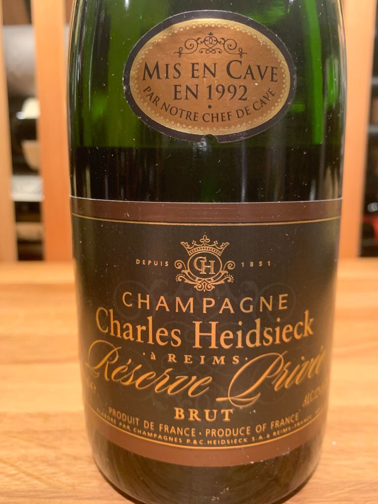 1992 Charles Heidsieck Champagne Brut Réserve Privée Mis en Cave ...