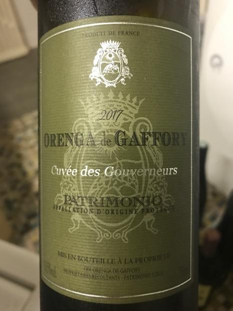 2018 Orenga de Gaffory Patrimonio Cuvée des Gouverneurs Blanc, France ...
