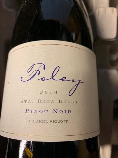 2016 Foley Estates Pinot Noir Barrel Select Sta. Rita Hills, USA ...