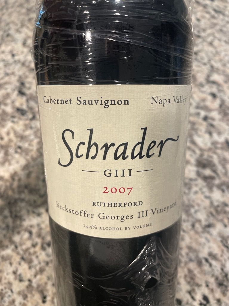 2007 Schrader Cellars Cabernet Sauvignon GIII Beckstoffer Georges III ...