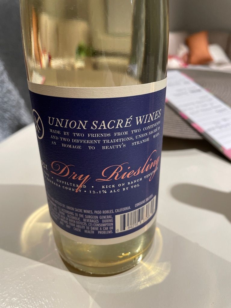 2022 Union Sacré Riesling Fragrance Kick-On Ranch Vineyard, USA ...