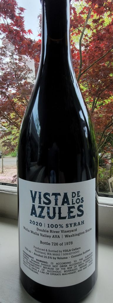 2020 VDLA Cellars Syrah Double River, USA, Washington, Columbia Valley ...