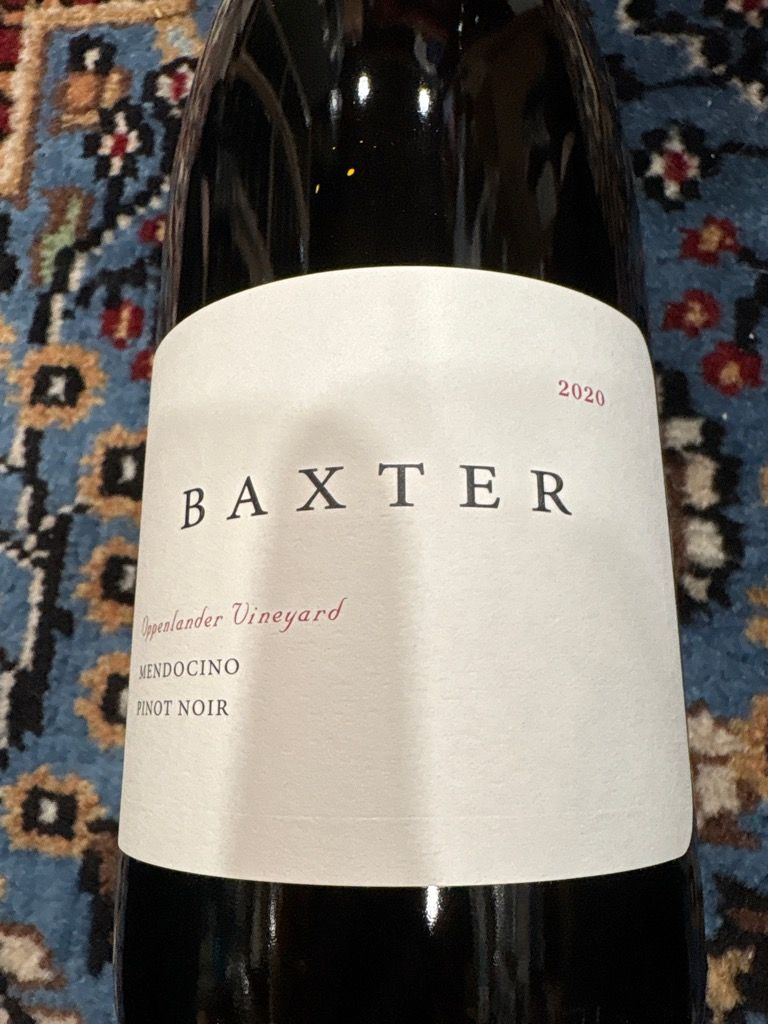 2020 Baxter Pinot Noir Oppenlander Vineyard, USA, California, North ...